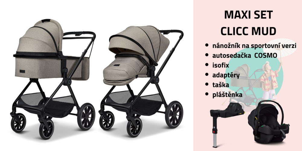 Trojkombinace kočárku Moon CLICC - Maxi set 2025 :: 🖤 BeBaby.store